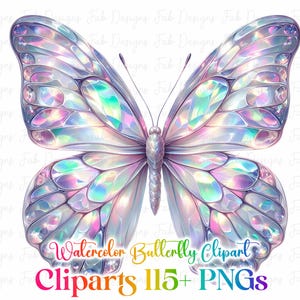 Watercolor Butterfly Clipart Bundle: 115+ Butterfly PNG Graphics ...
