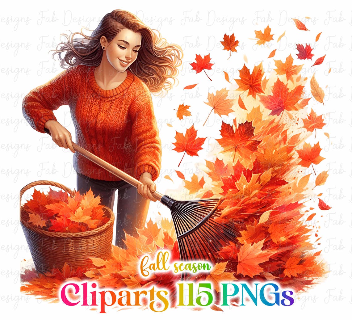 Fall Leaves Clip Art: Black Woman Autumn PNG (digital Download) - Etsy