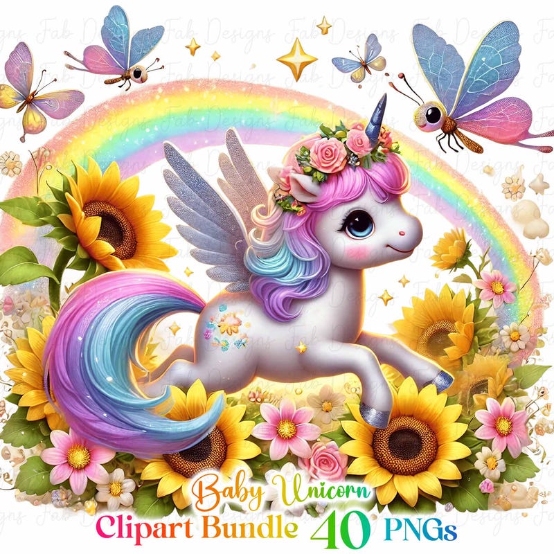 Unicorn Clip Art - Etsy