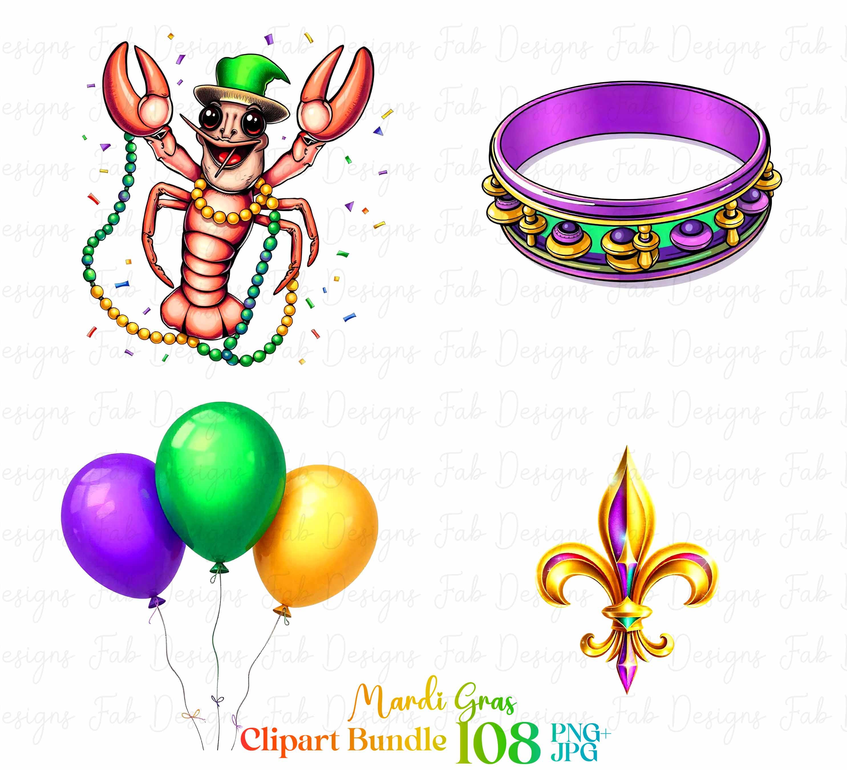 108 Mardi Gras Clipart Fleur De Lis Mardi Coquette Beads Necklace ...