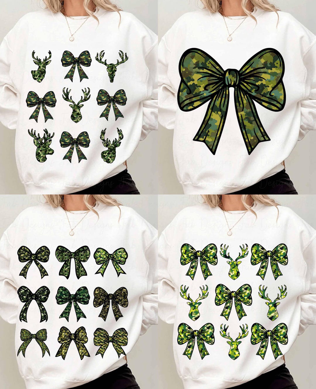 Deer Hunt Camo Coquette Bow PNG: Girls Hunting Shirt Design (digital ...