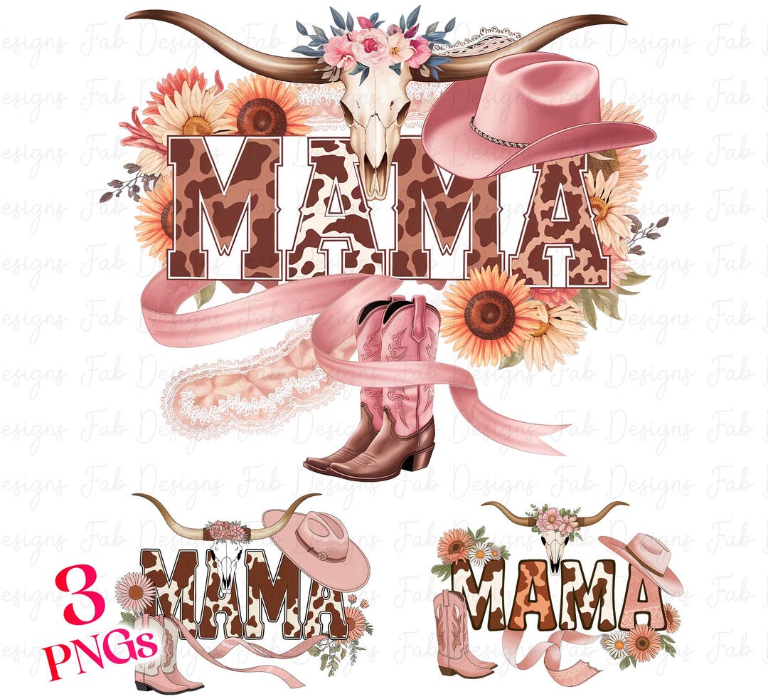 3 Western Mama Png, Howdy Cowhide, Western Mom Png, Coquette Mama Png ...