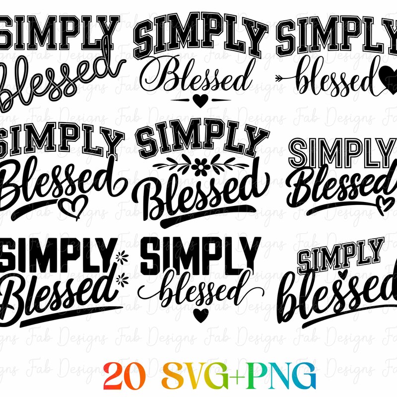 Simply Blessed Svg - Etsy
