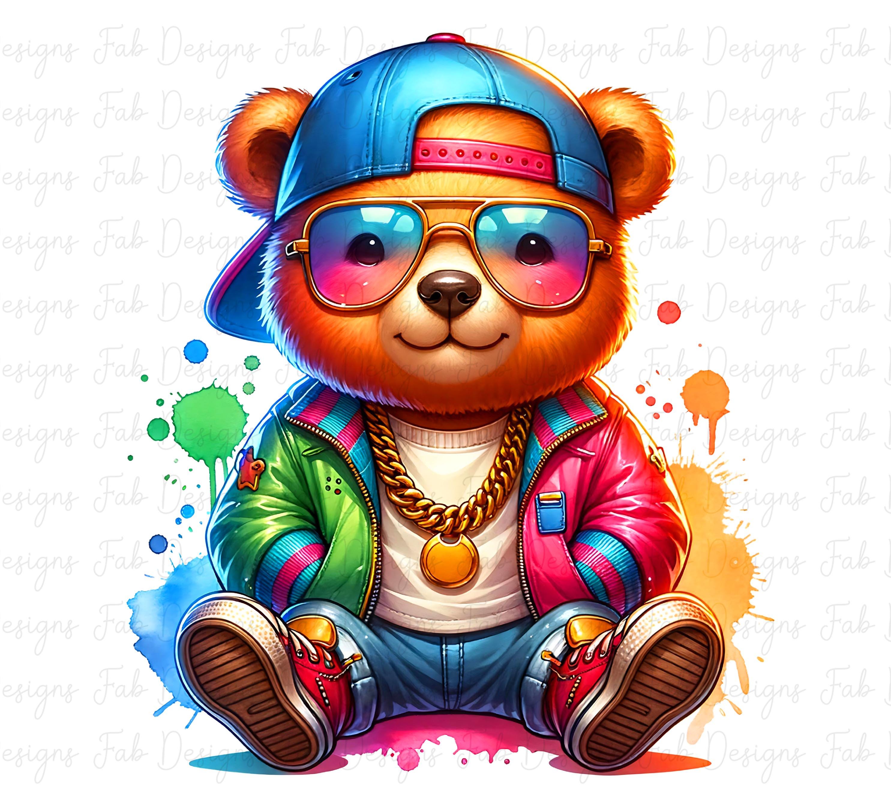 26 Watercolor Cool Bear Collection Clipart Bundle, Birthday Clipart ...