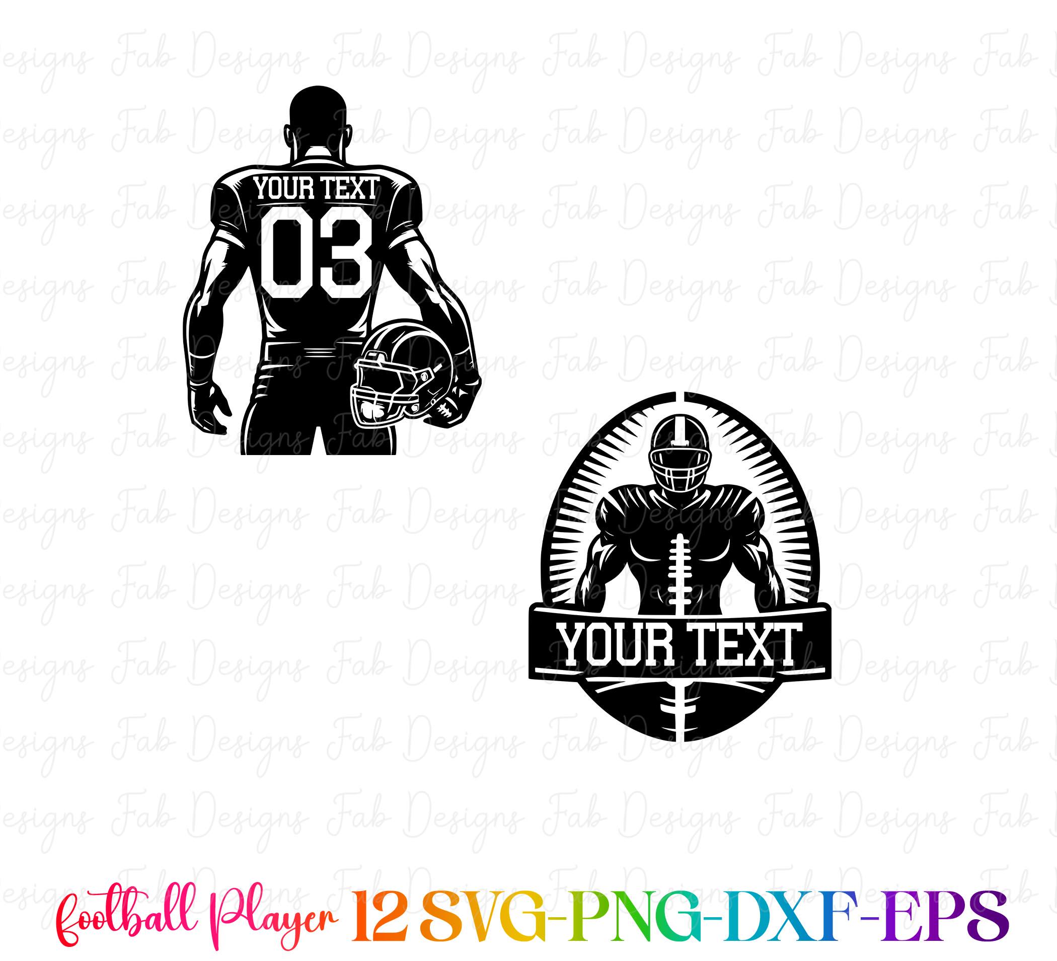 12 Custom Football Player Svg,customize Name Number Player,football Svg ...