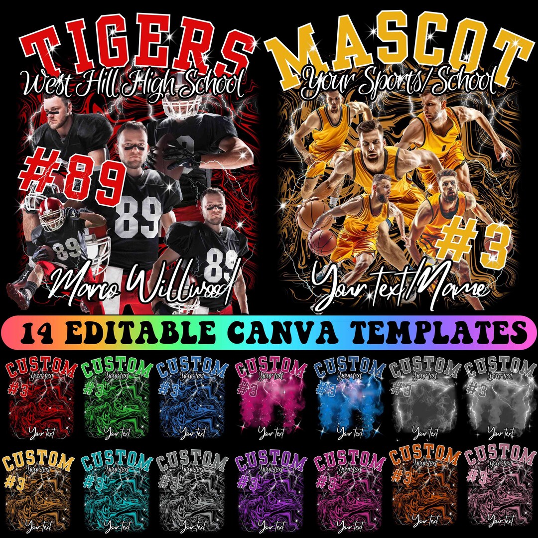Mascot Shirt Editable Canva Template, Custom Homecoming and School ...