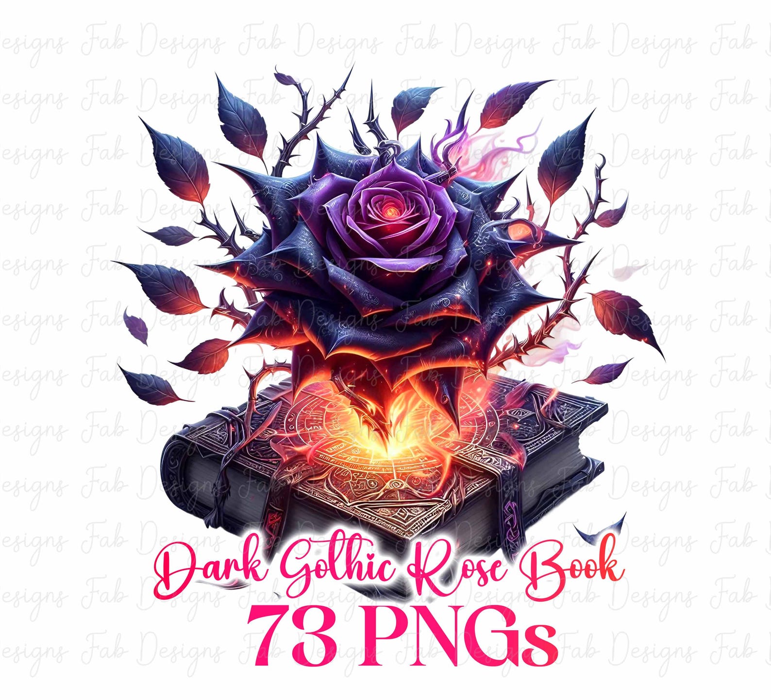 73 Dark Gothic Book Roses Clipart PNG, Gothic Floral Clipart, Dark ...