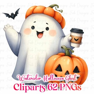 62 Spooky Cute Halloween Ghost Clipart, Cute Ghost, Spooky Halloween ...