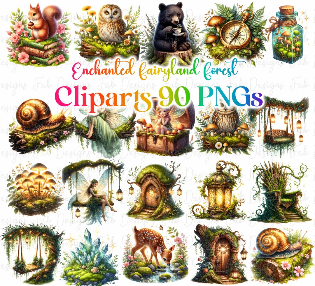 Forest Fairy Clipart: Watercolor Fantasy Art (digital Download, Jpgs - Etsy