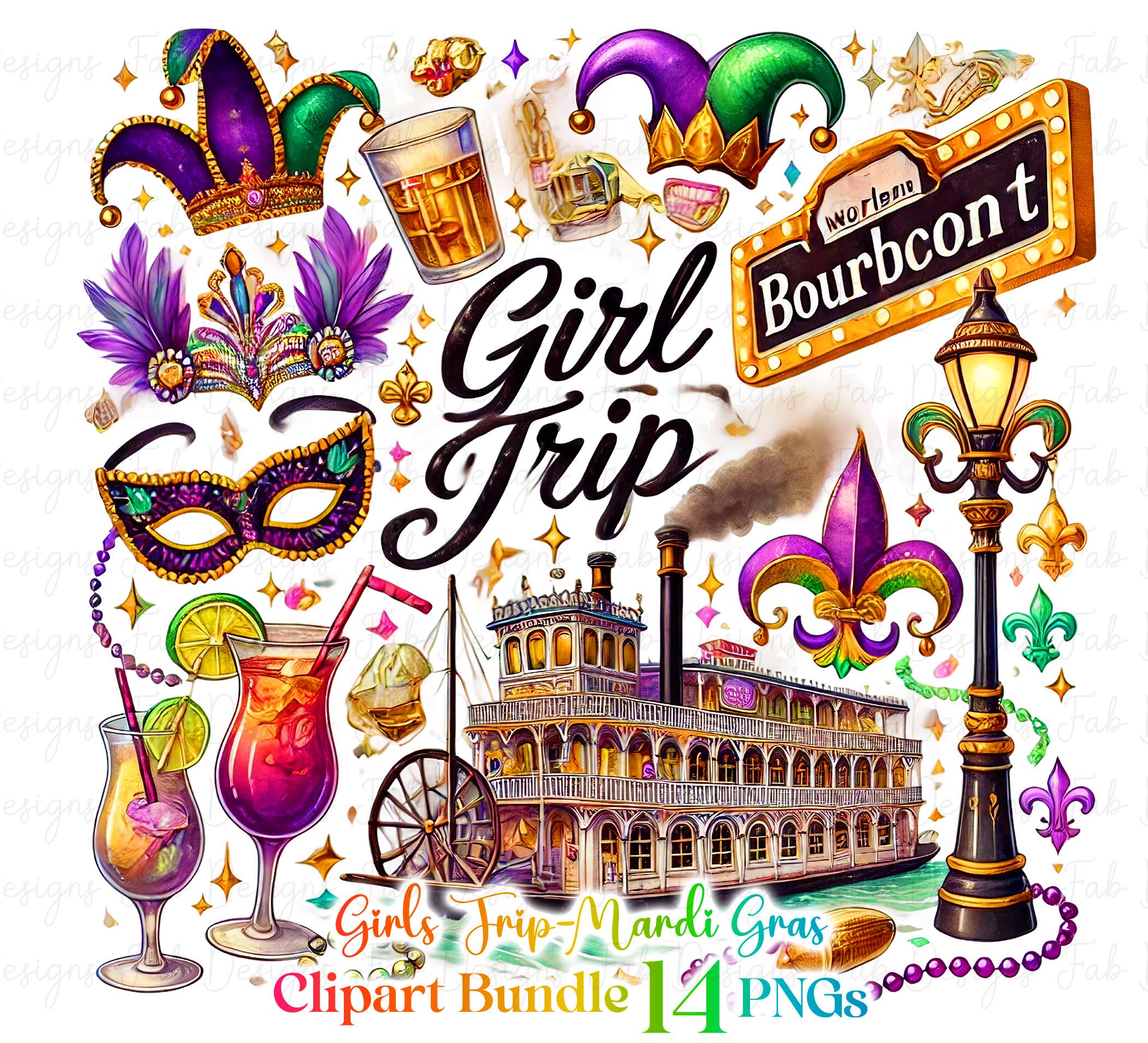 Mardi Gras Girls Trip Png Clipart New Orleans Bourbon St Digital