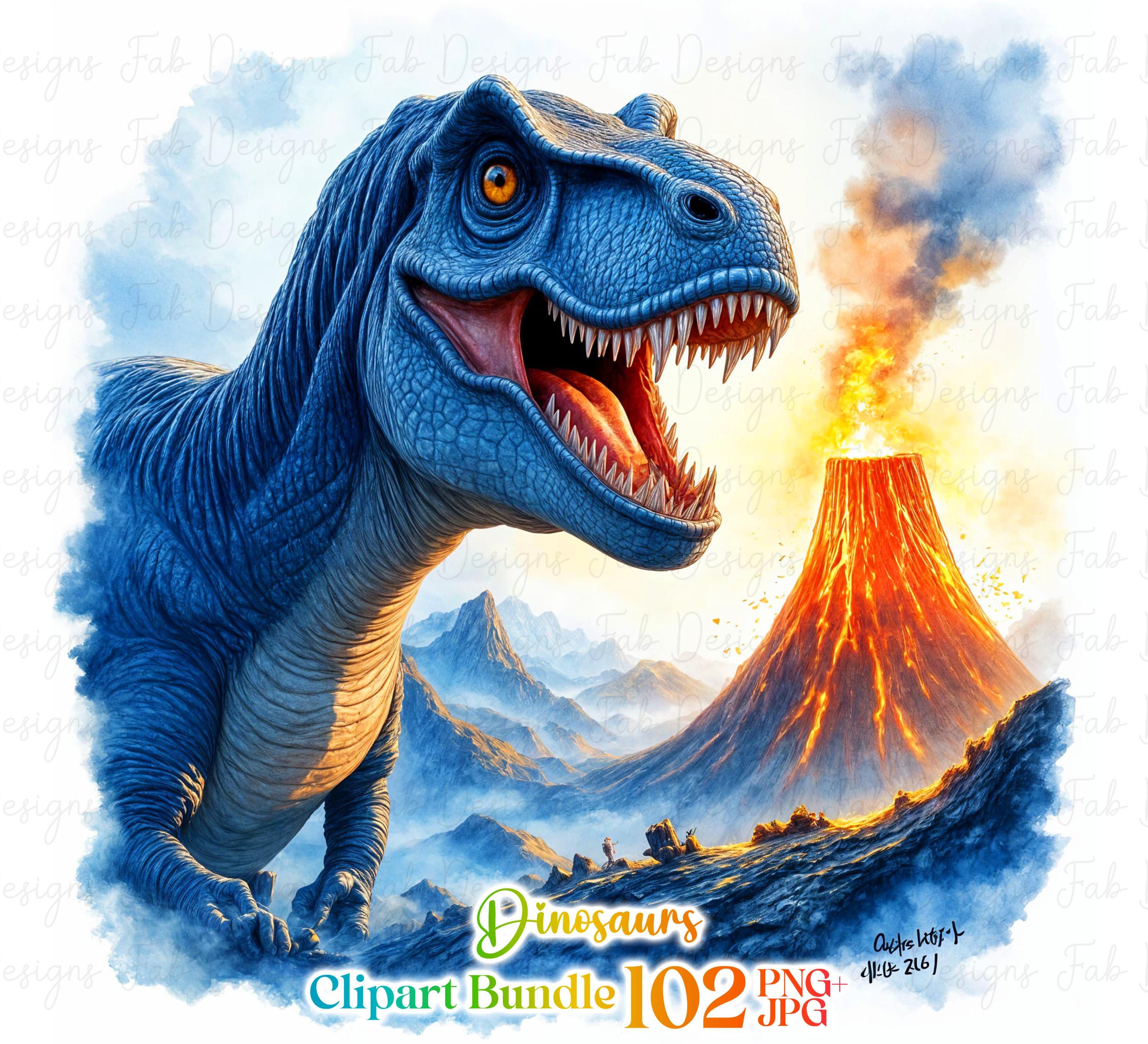 102 Dinosaurs PNG Bundle, Cute Dragon Steampunk Dragon,watercolor ...
