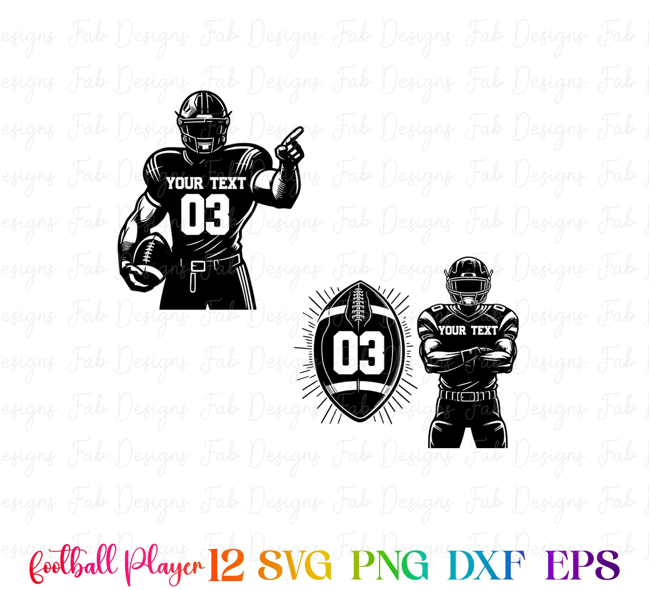 12 Custom Football Player Svg,customize Name Number Player,football Svg ...