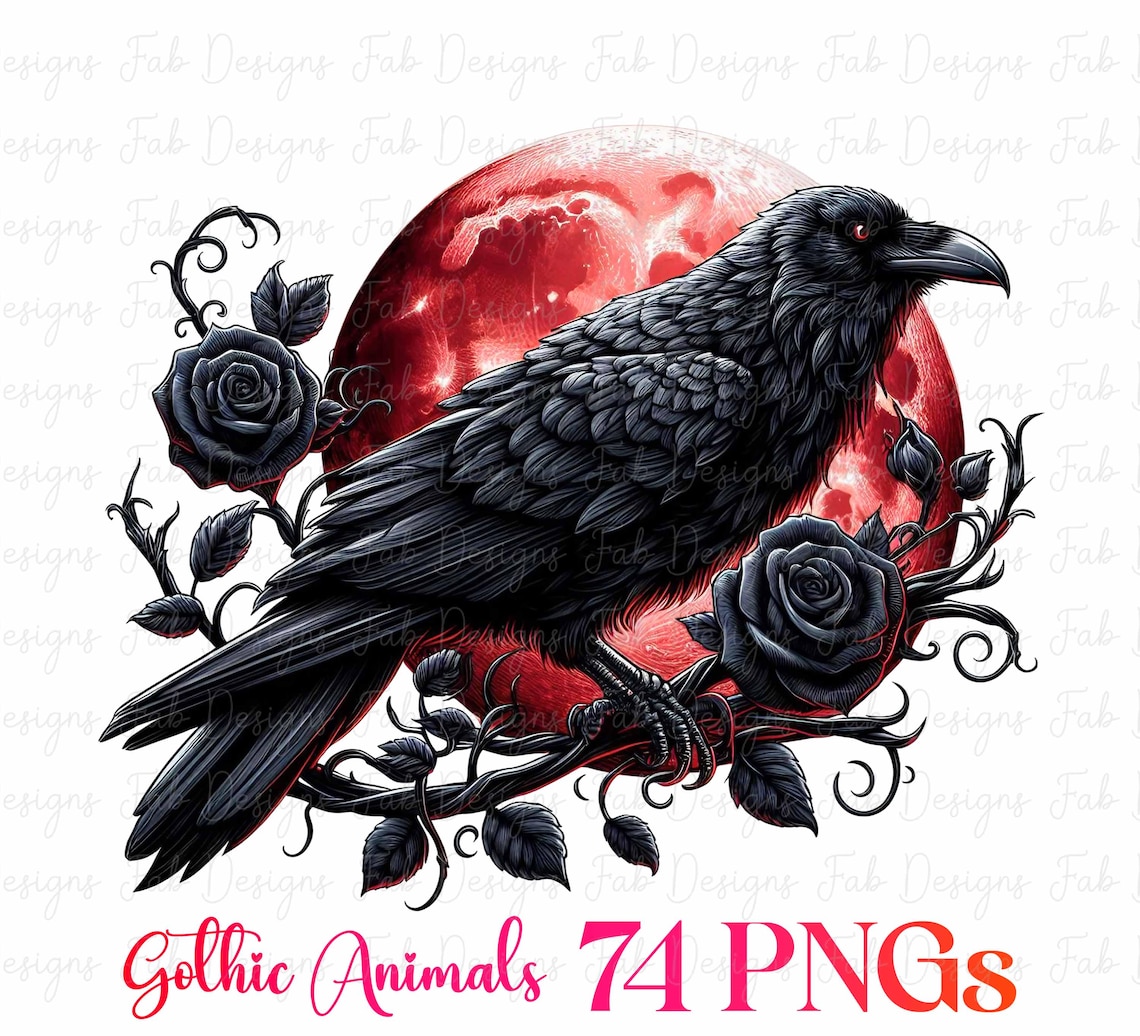 74 Gothic Animals Clipart: PNG Gothic Decor, Junk Journal (digital ...
