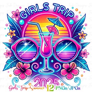 Neon Girls Trip 2025 Sublimation Design (digital Download) - Etsy