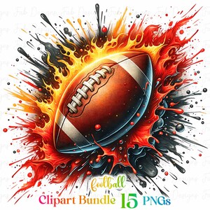 15 Watercolor Football Collection Clipart, 17 Football PNG Bundle ...