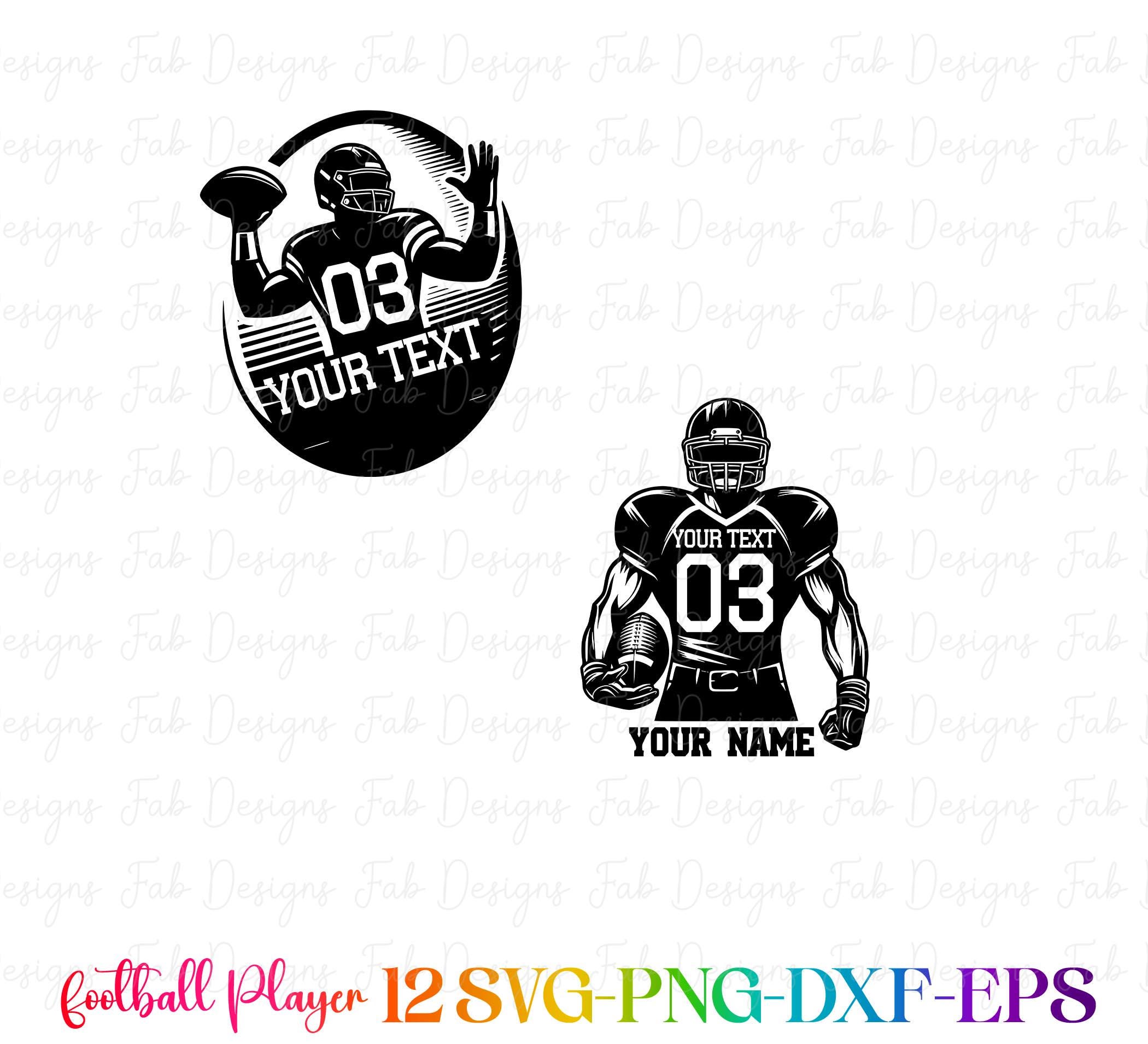 12 Custom Football Player Svg,customize Name Number Player,football Svg ...