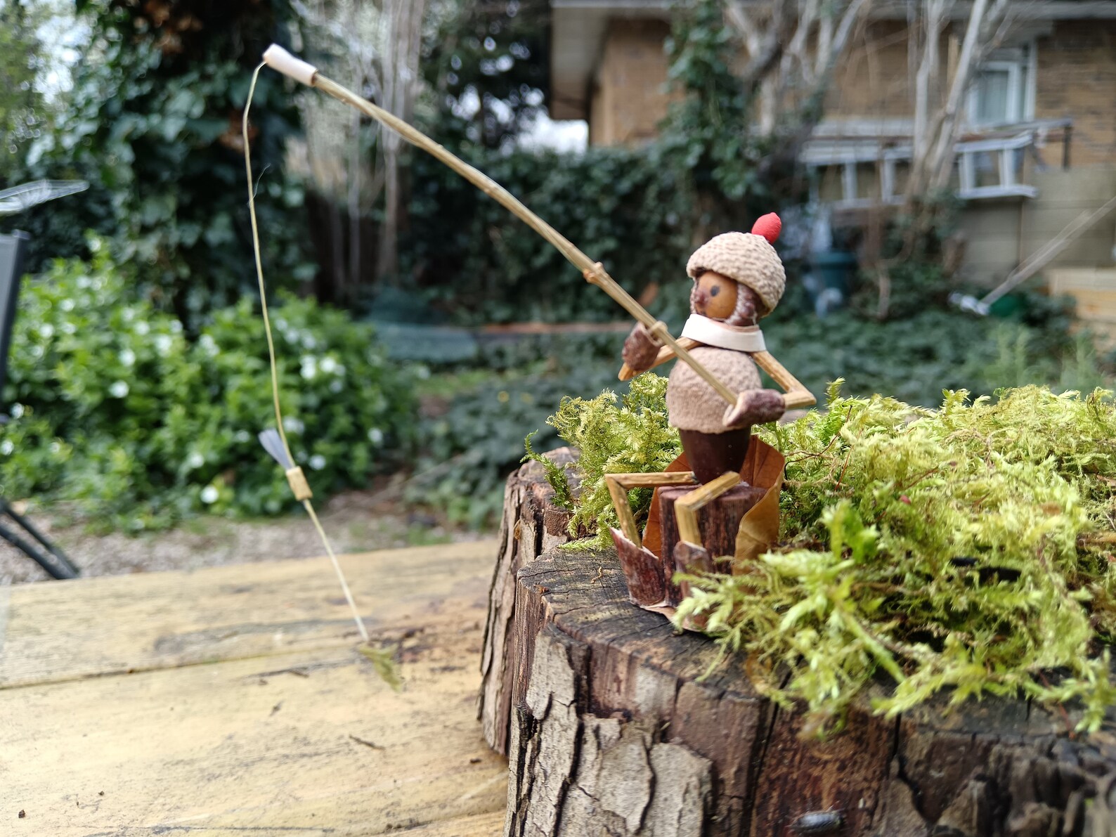 Charming Oak Elf Angler, Crafted From Natural Materials, Adds Whimsy to ...