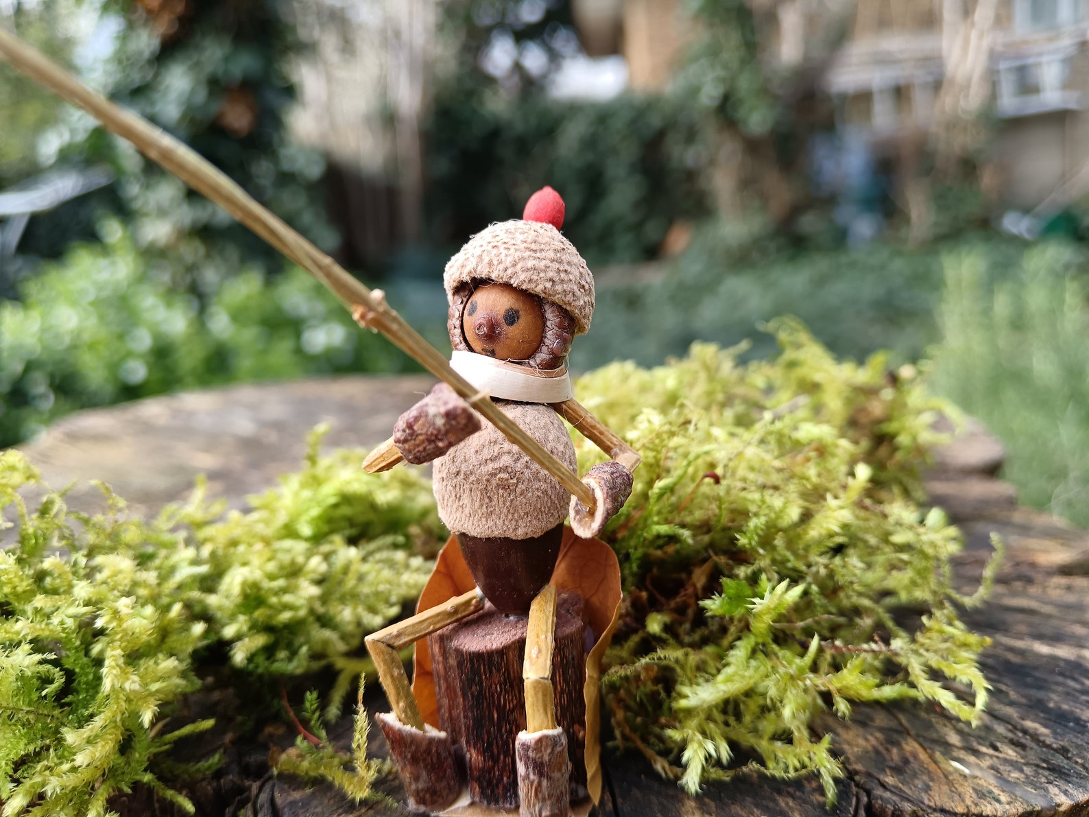 Charming Oak Elf Angler, Crafted From Natural Materials, Adds Whimsy to ...