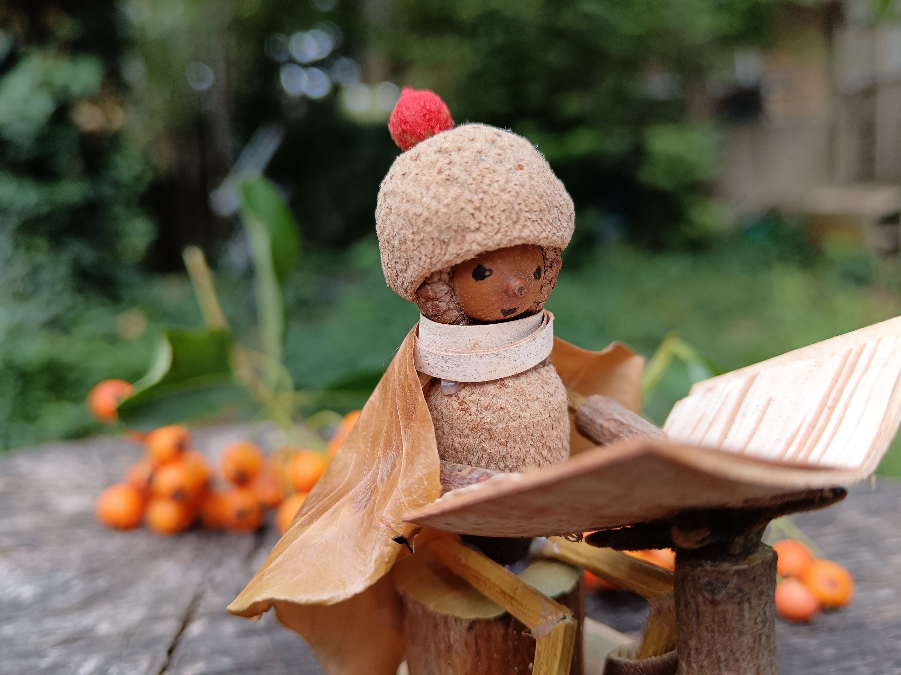 Medieval Scholar Acorn Elf Nature-inspired Figurine - Etsy