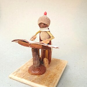 Medieval Scholar Acorn Elf - Nature-inspired Figurine - Etsy