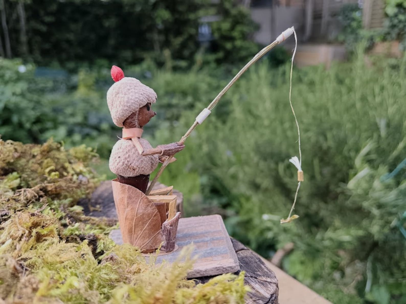 Charming Oak Elf Angler, Crafted From Natural Materials, Adds Whimsy to ...