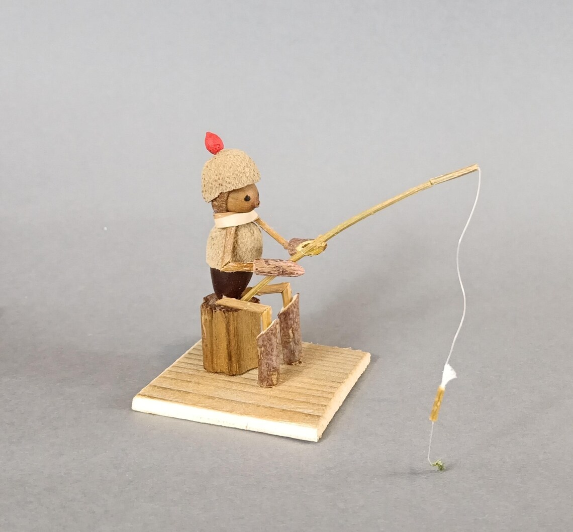 Charming Oak Elf Angler, Crafted From Natural Materials, Adds Whimsy to ...