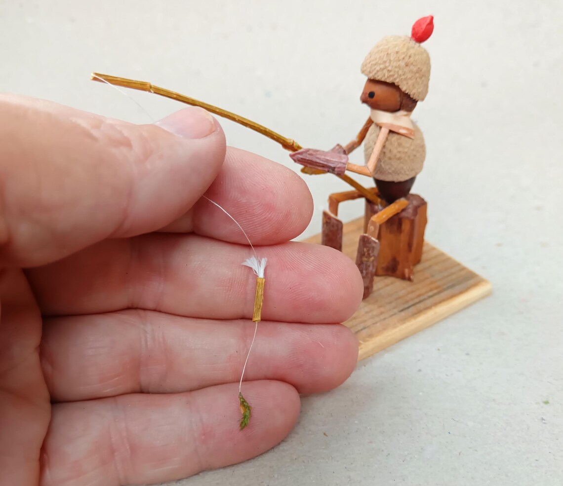 Charming Oak Elf Angler, Crafted From Natural Materials, Adds Whimsy to ...
