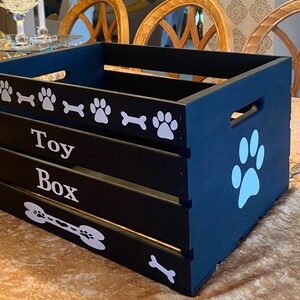 Rustic Charm- Handcrafted Personalized Wooden Dog Toy Box Crate - Etsy