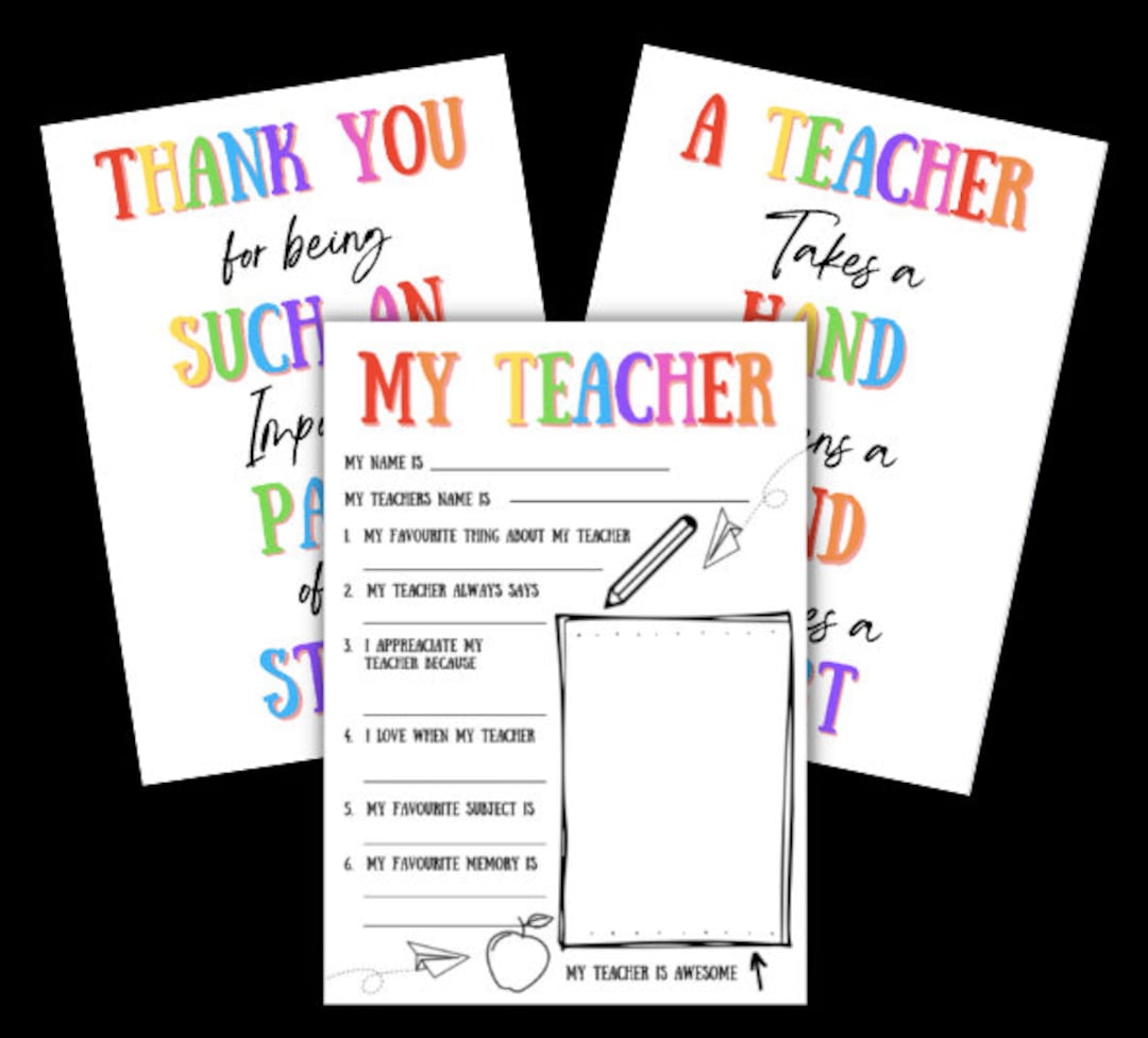 INSTANT DOWNLOAD Teacher Appreciation Printable | Print at Home ...