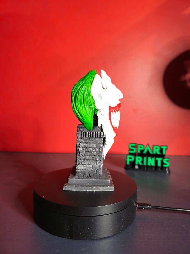 Smiling Joker Bat Symbol Bust - Etsy