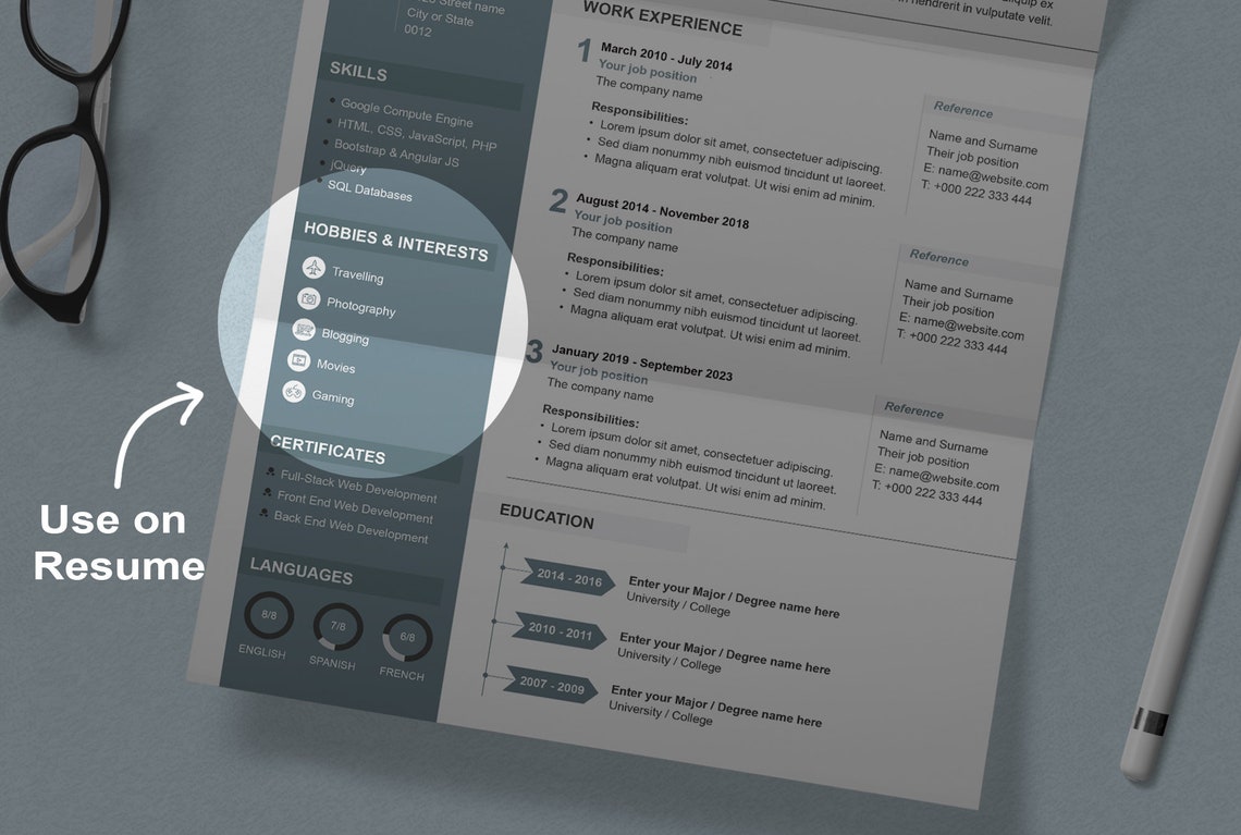 Hobby Icons, Resume Icons, in SVG and PNG to Use in Your Daily Planner ...
