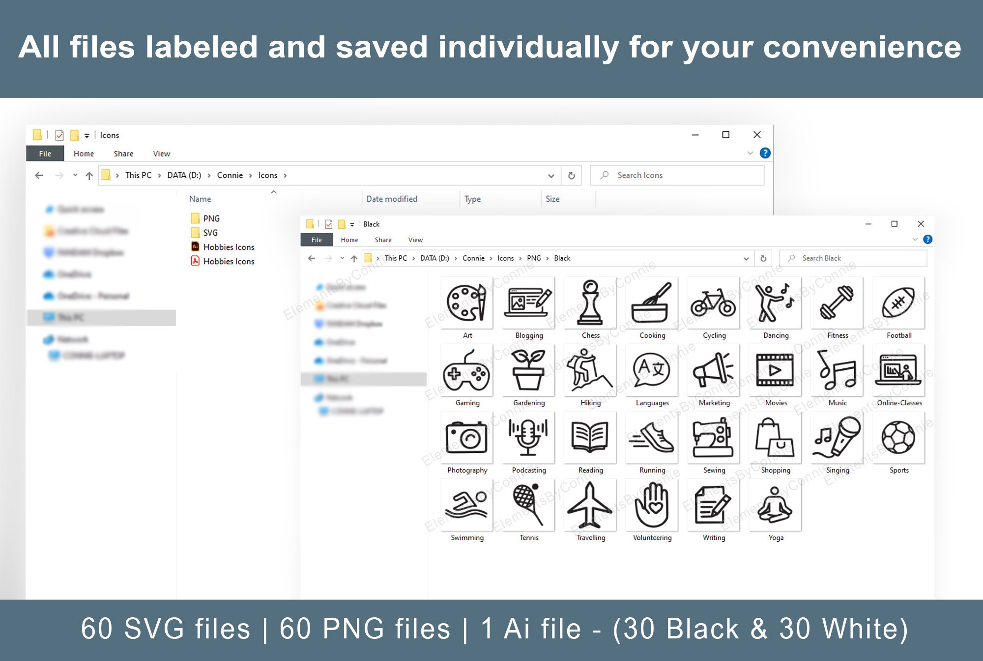 Hobby Icons, Resume Icons, in SVG and PNG to Use in Your Daily Planner ...