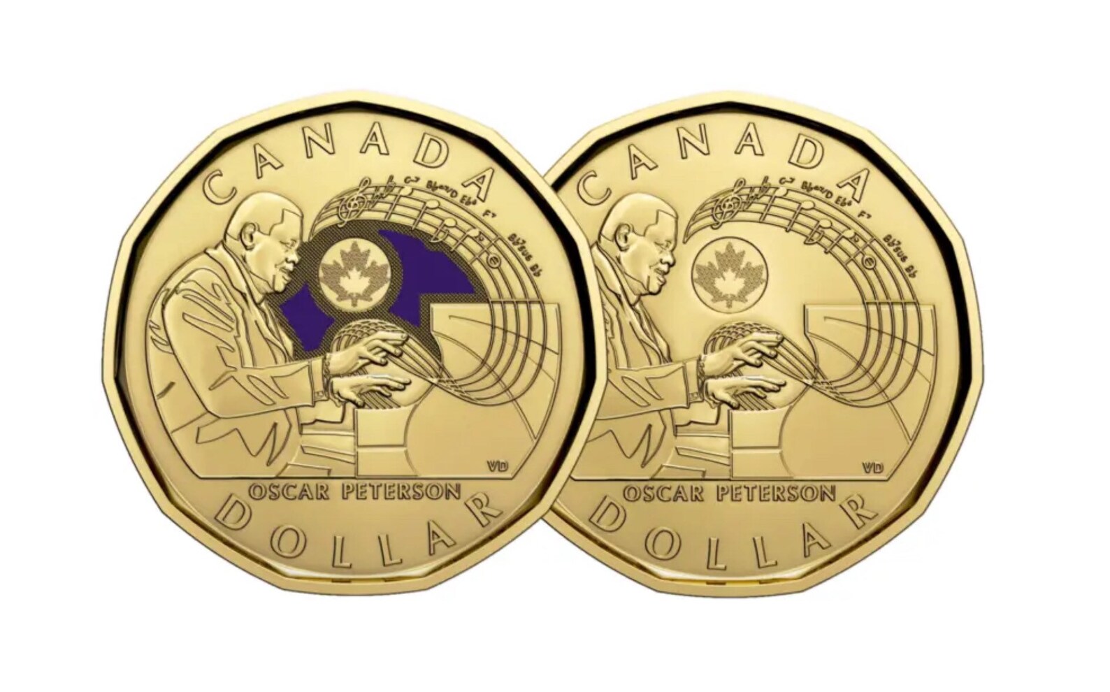 2022 Canada 1 Dollar Coins Loonie Set, Oscar Peterson, Color Noncolor ...