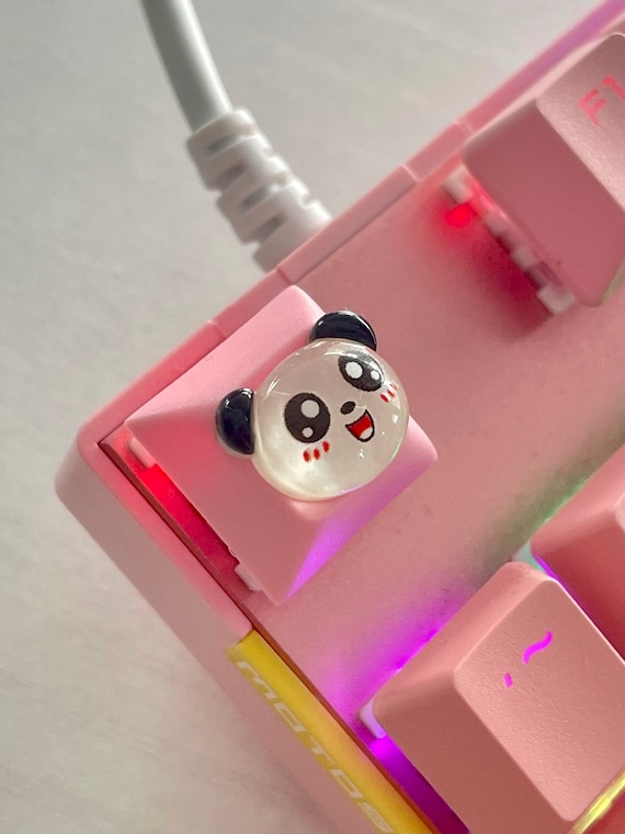 Cute Artisan Keycap Panda Kawaii Pink Resin Gamer Setup - Etsy
