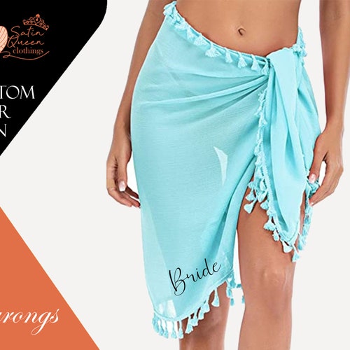 Customized Sarongs Beach Wrap Bachelorette Party Swim Cover up - Etsy