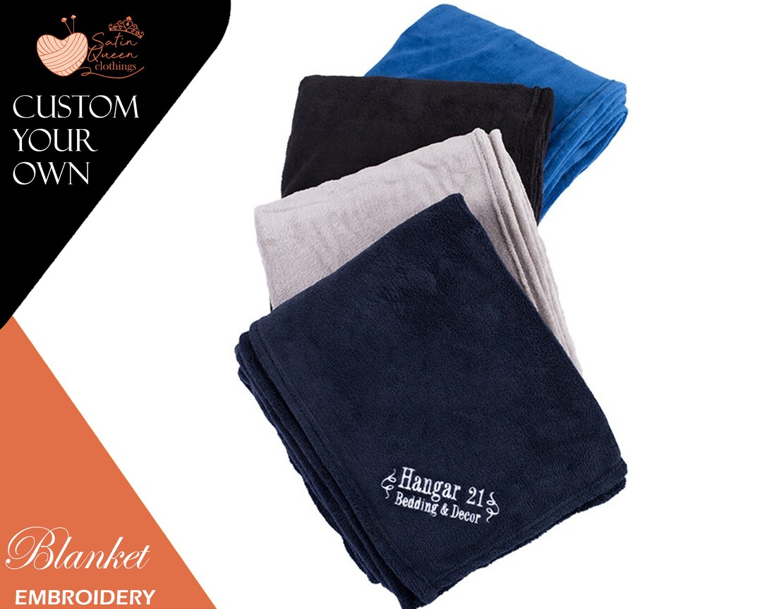 Personalized Embroidered Blanket Gift Customized Christmas Warm Fleece ...