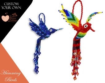 Beaded Humming Bird /humming Bird Ornament Hand Beaded / Hummingbird ...