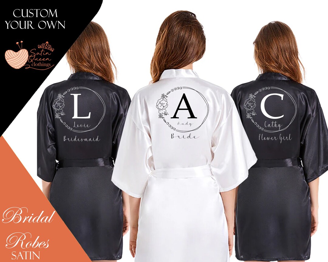 Custom Wedding Robes Getting Ready Robes Bachelorette Robes Bridal ...