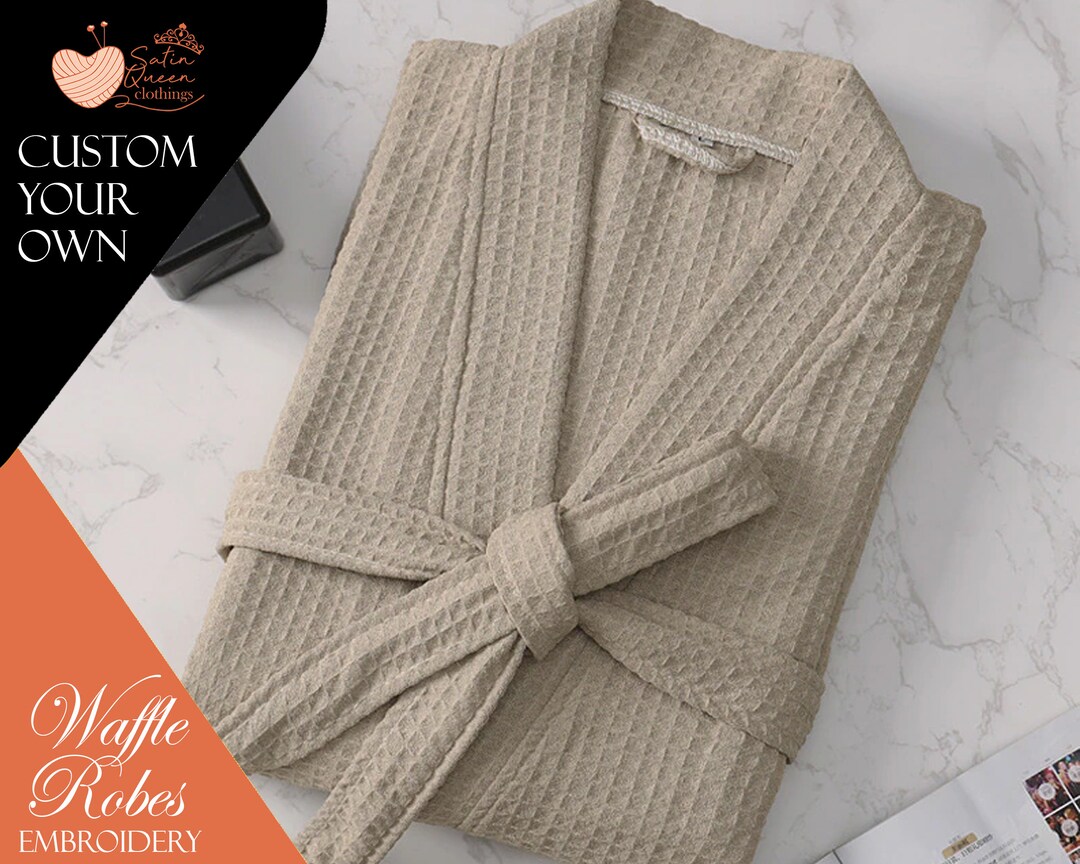 Monogrammed Waffle Weave Robe, Embroidery Bridal Waffle Robe ...