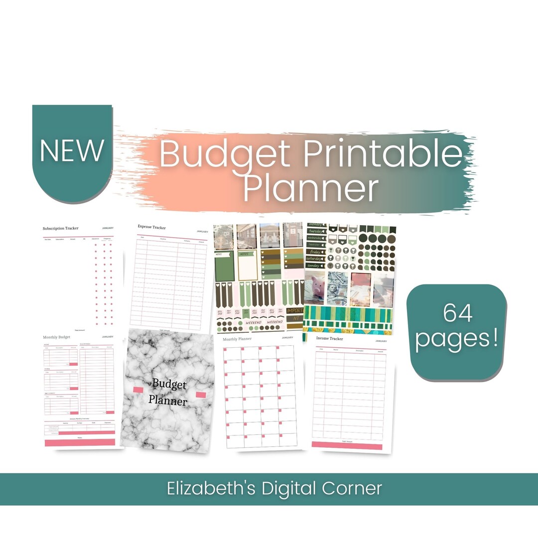 Budget Planner Expense Tracker Printable Budget Monthly Budget ...