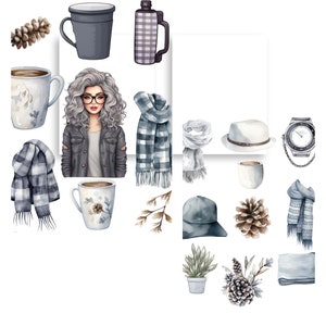Winter Digital Stickers Precropped for Goodnotes - Clip Art Pngs for ...