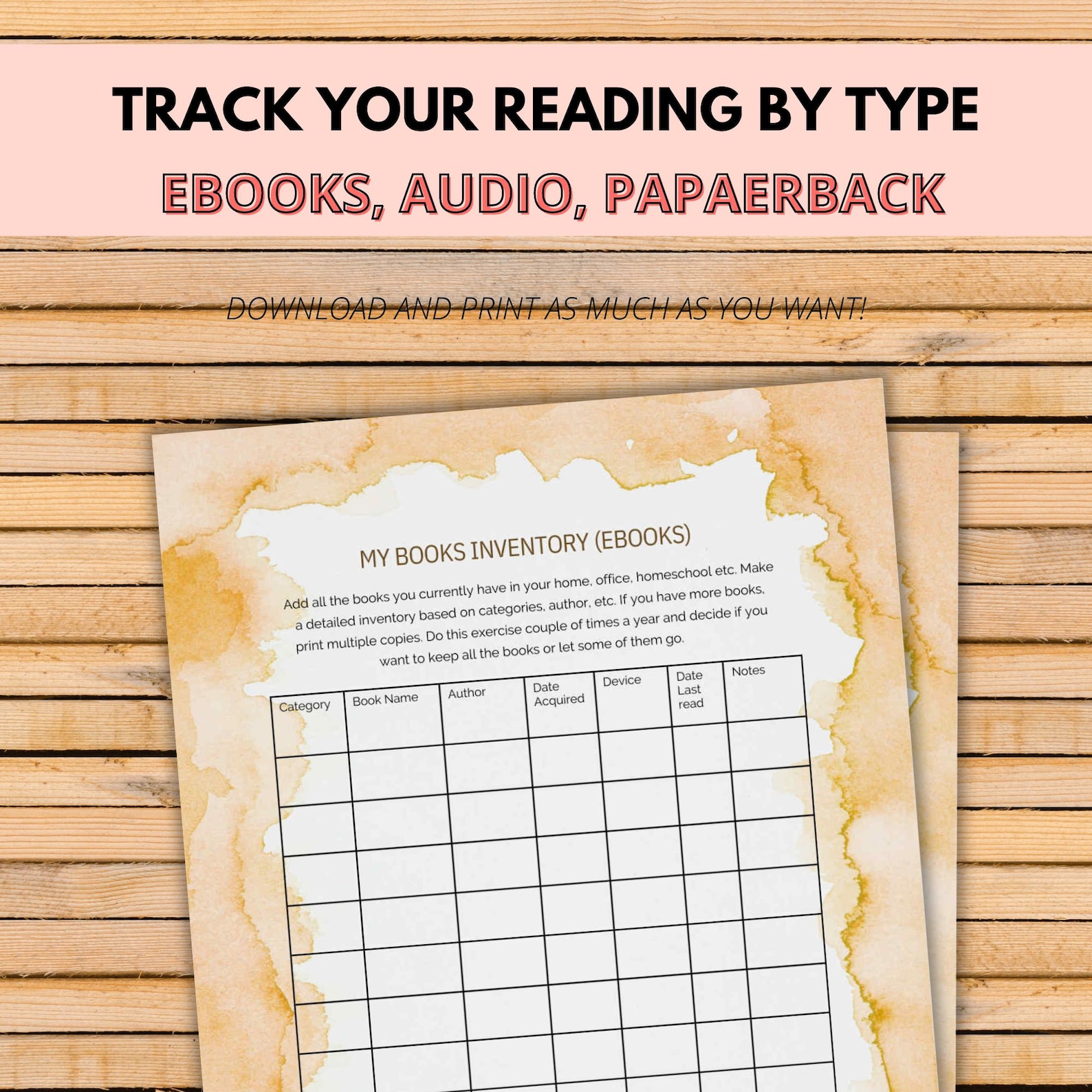 Printable Reading Journal, Printable Book Tracker, Printable Reading ...