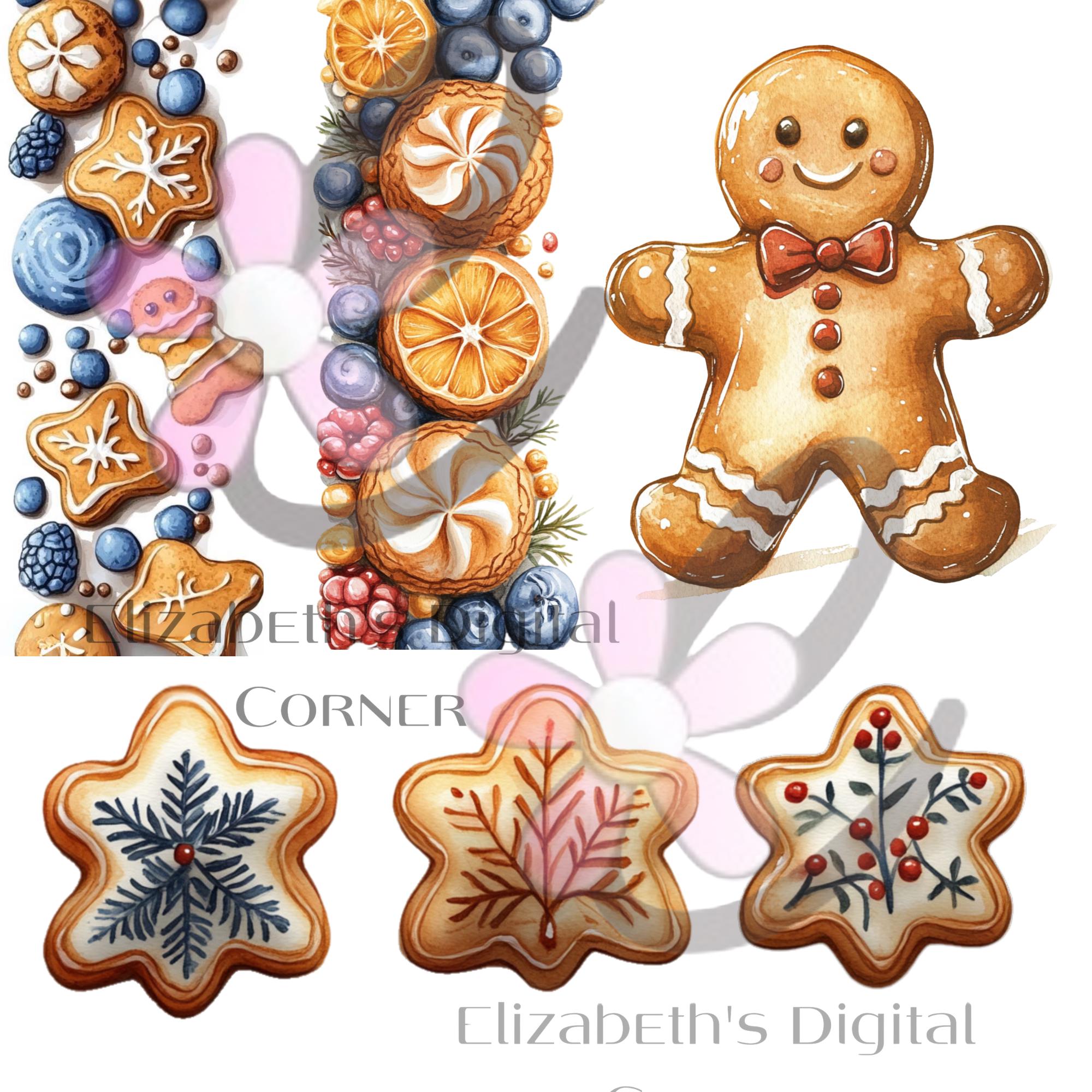 Whimsical Gingerbread Clipart Set for Instant Download - Perfect for ...