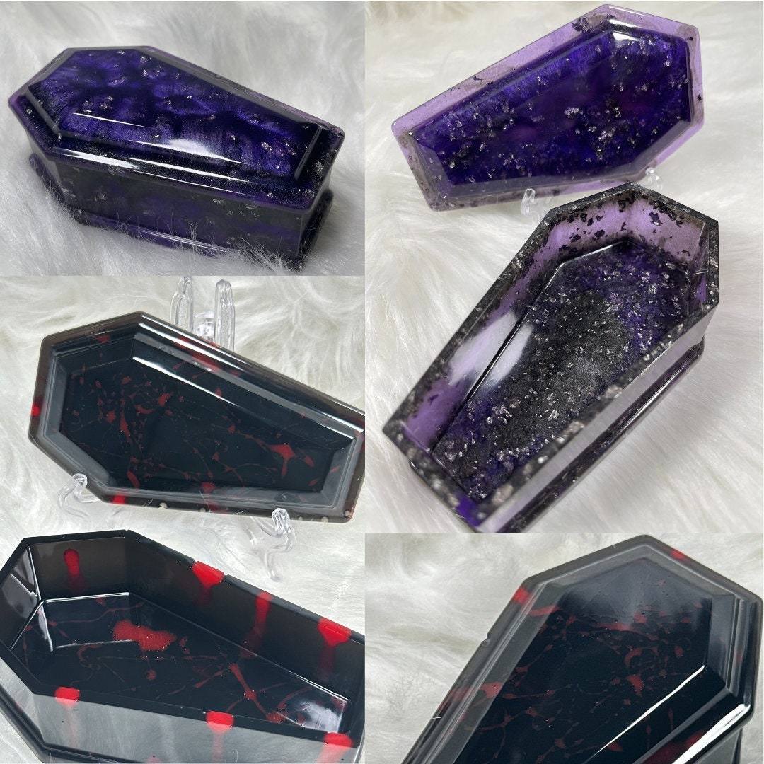 Resin Coffin / Halloween Decor / Trinket Box / Jewelry Box varieties ...