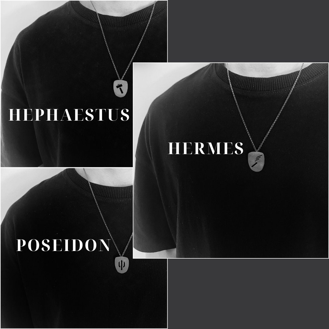 Hermes, Poseidon, Hephaestus, Silver Bracelet With Chain, Mythology ...