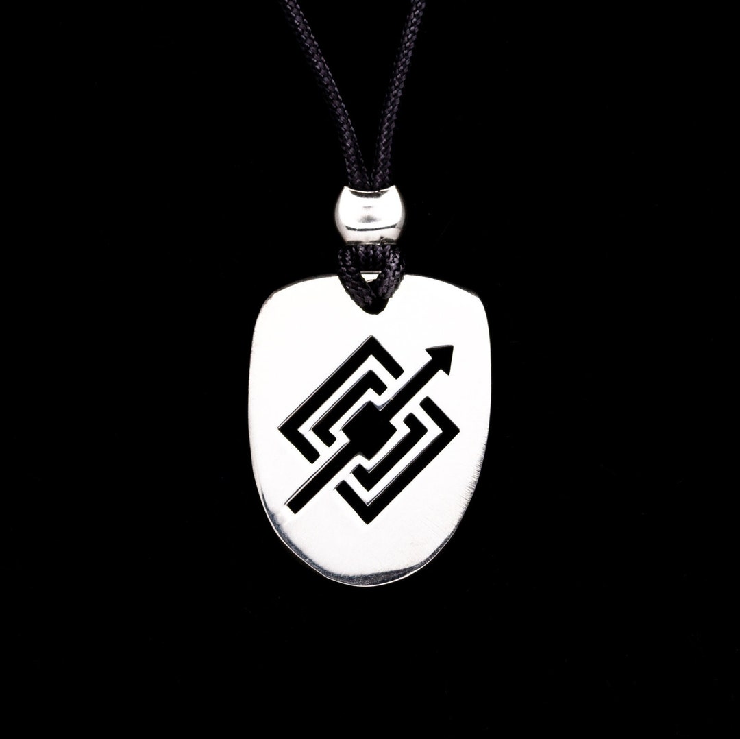 ARES, Mars, Spear and Shield, Silver Pendant With Cord, Greek Mythology ...