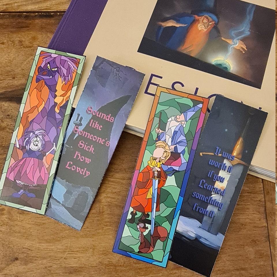 Sword In The Stone Bookmark, Disney Classic, Arthur Merlin Squirrel ...