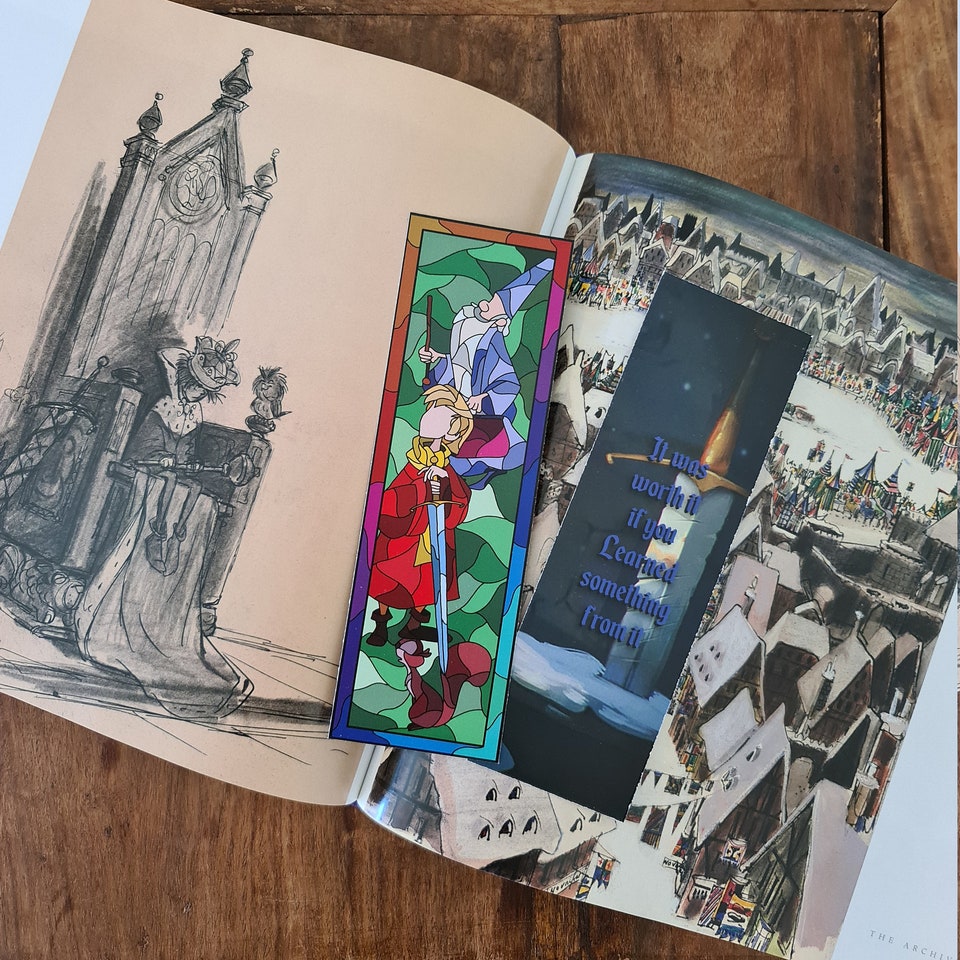 Sword In The Stone Bookmark, Disney Classic, Arthur Merlin Squirrel ...