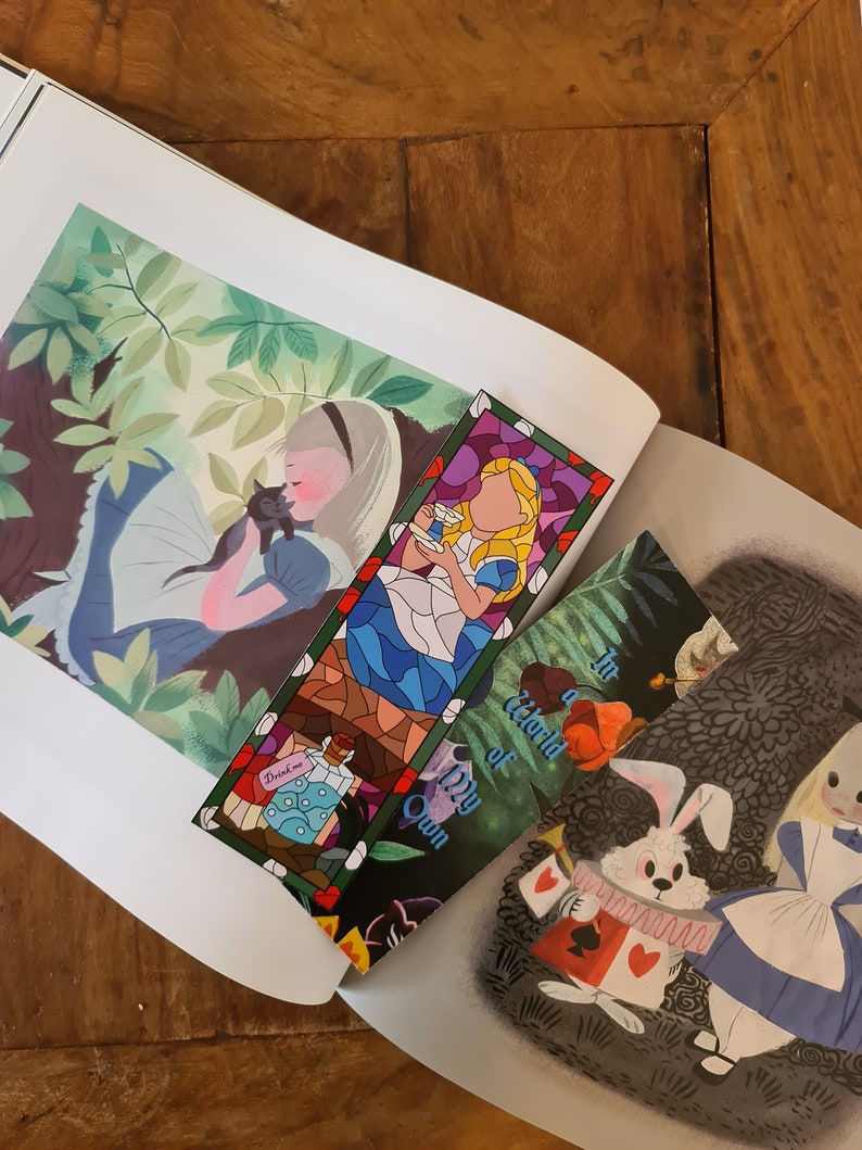 Alice Bookmark Disney Classic Alice in Wonderland in a World - Etsy