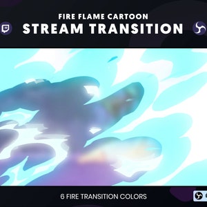 Fire Flame Cast Pastel Blue Cartoon Transition Colorful Stream ...